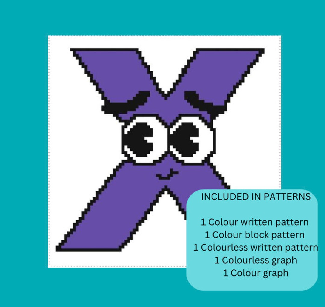 Letter X C2C Crochet | Afghan | Graphghan | Pixel Blanket | 80x80 - Etsy
