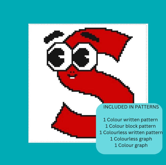 Letter S C2C Crochet | Afghan | Graphghan | Pixel Blanket | 80x80 - Etsy