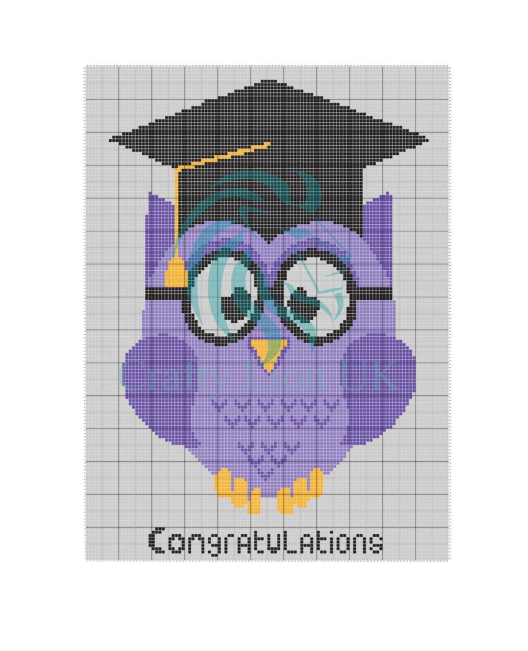 Graduation Owl C2C Crochet and Cross Stitch Pattern | Afghan | Blanket ...