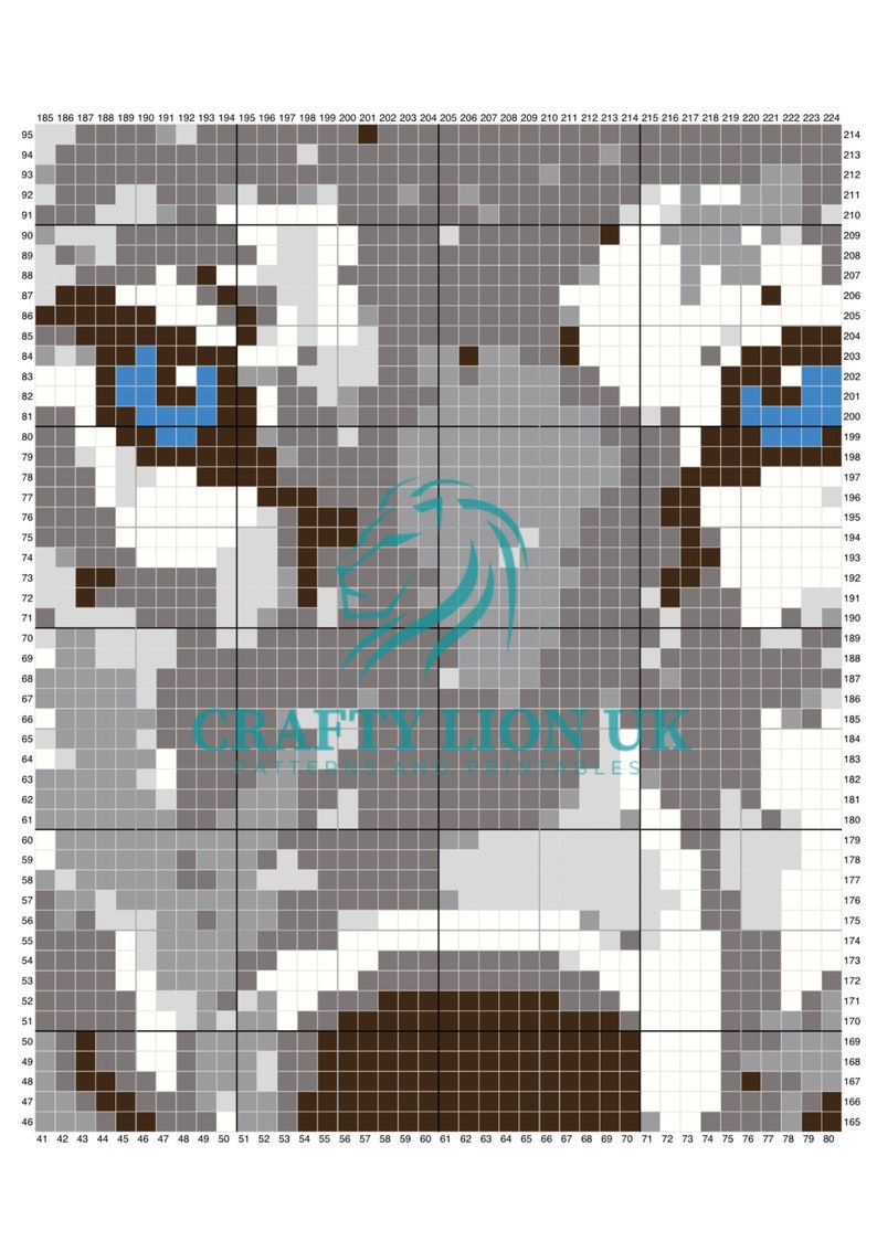 Wolf C2C Crochet and Cross Stitch Pattern Afghan Graphghan - Etsy