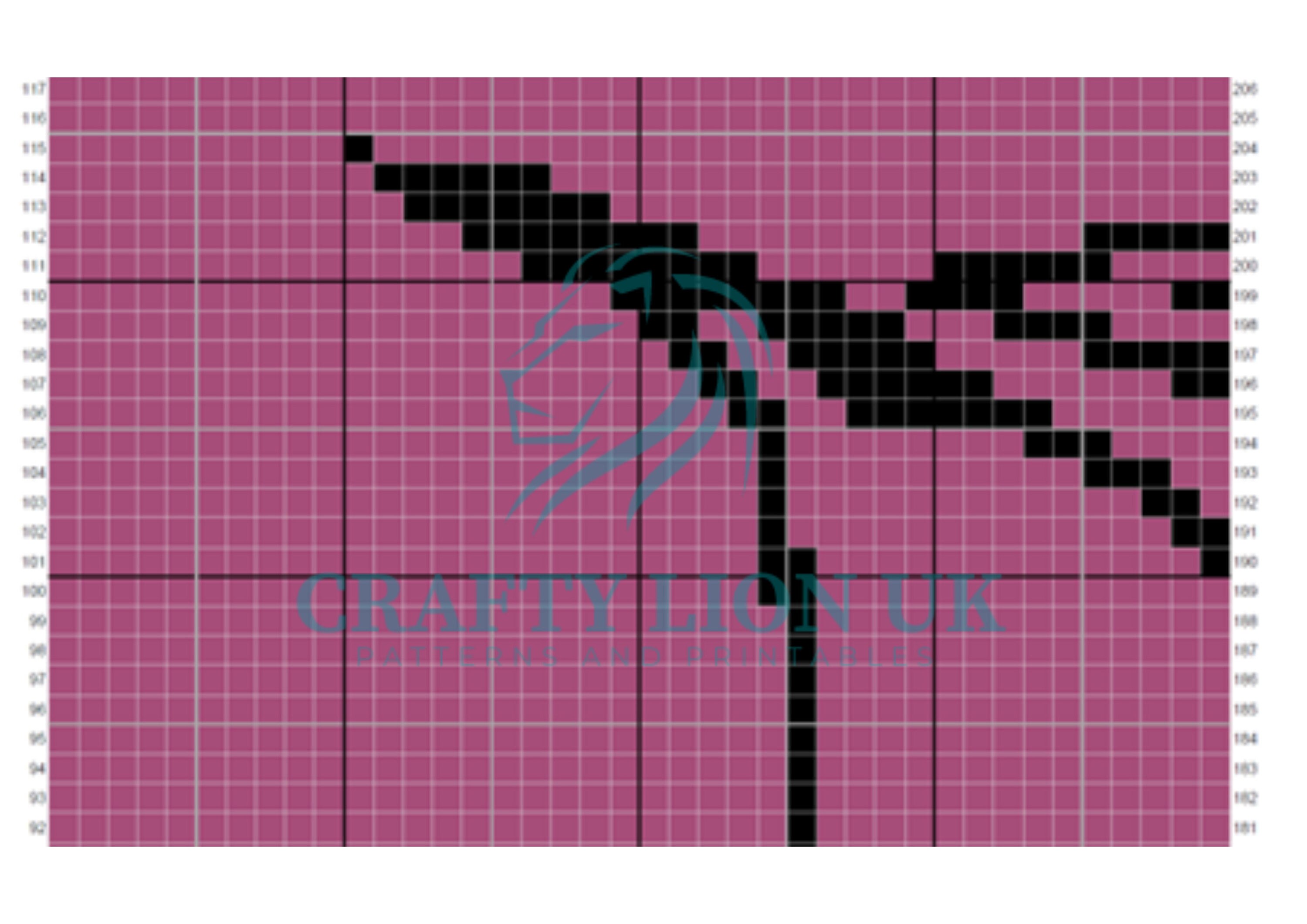 Pink Rose C2C Crochet or Cross Stitch Pattern | Afghan | Graphghan ...