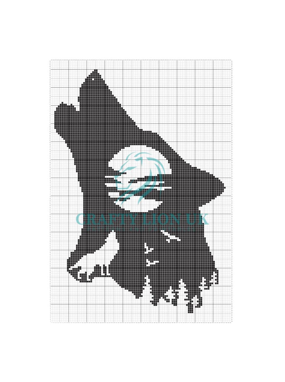 Wolf Pixel Art Grid