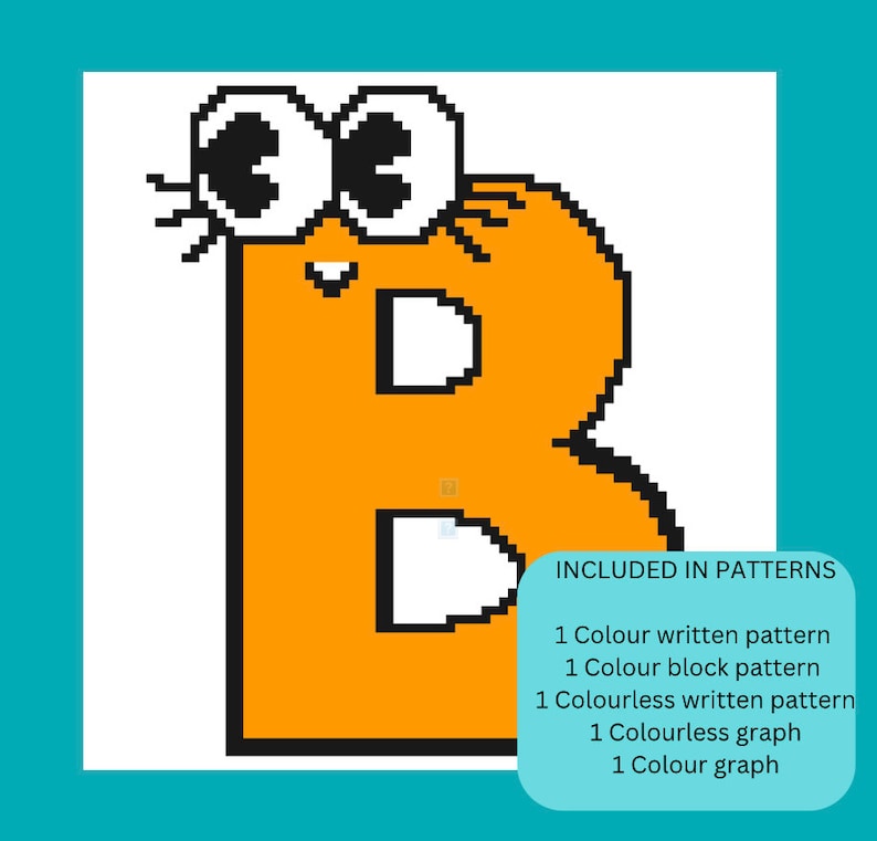 Letter B C2C Crochet | Afghan | Graphghan | Pixel Blanket | 80x80 - Etsy