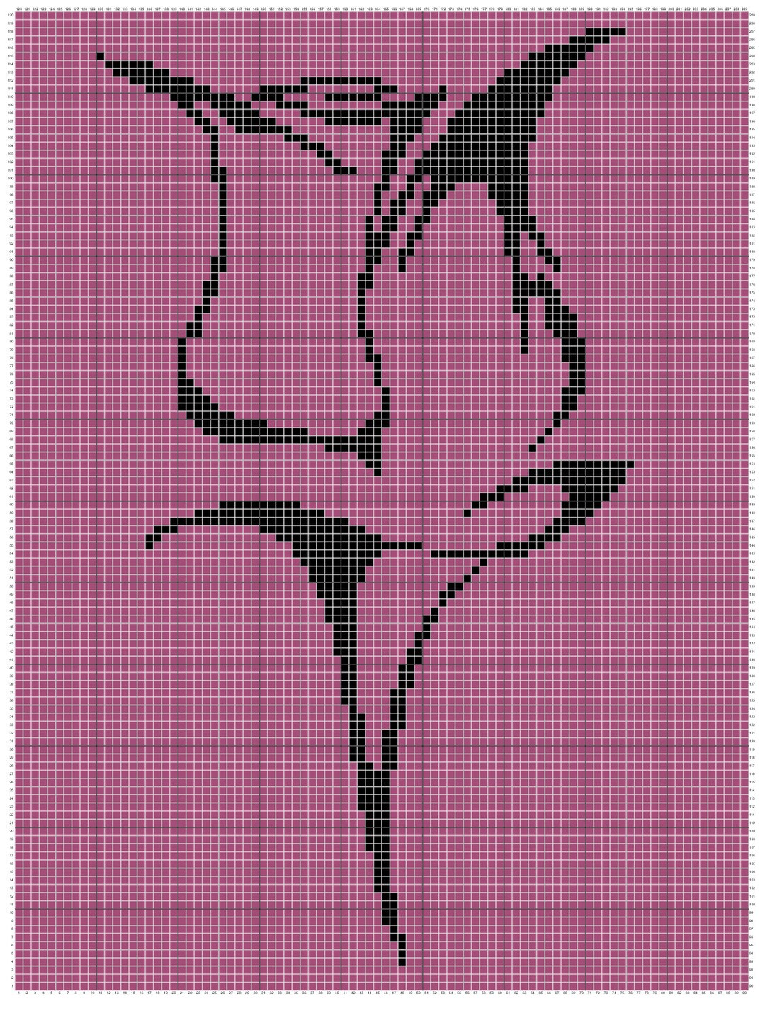 Pink Rose C2C Crochet or Cross Stitch Pattern | Afghan | Graphghan ...