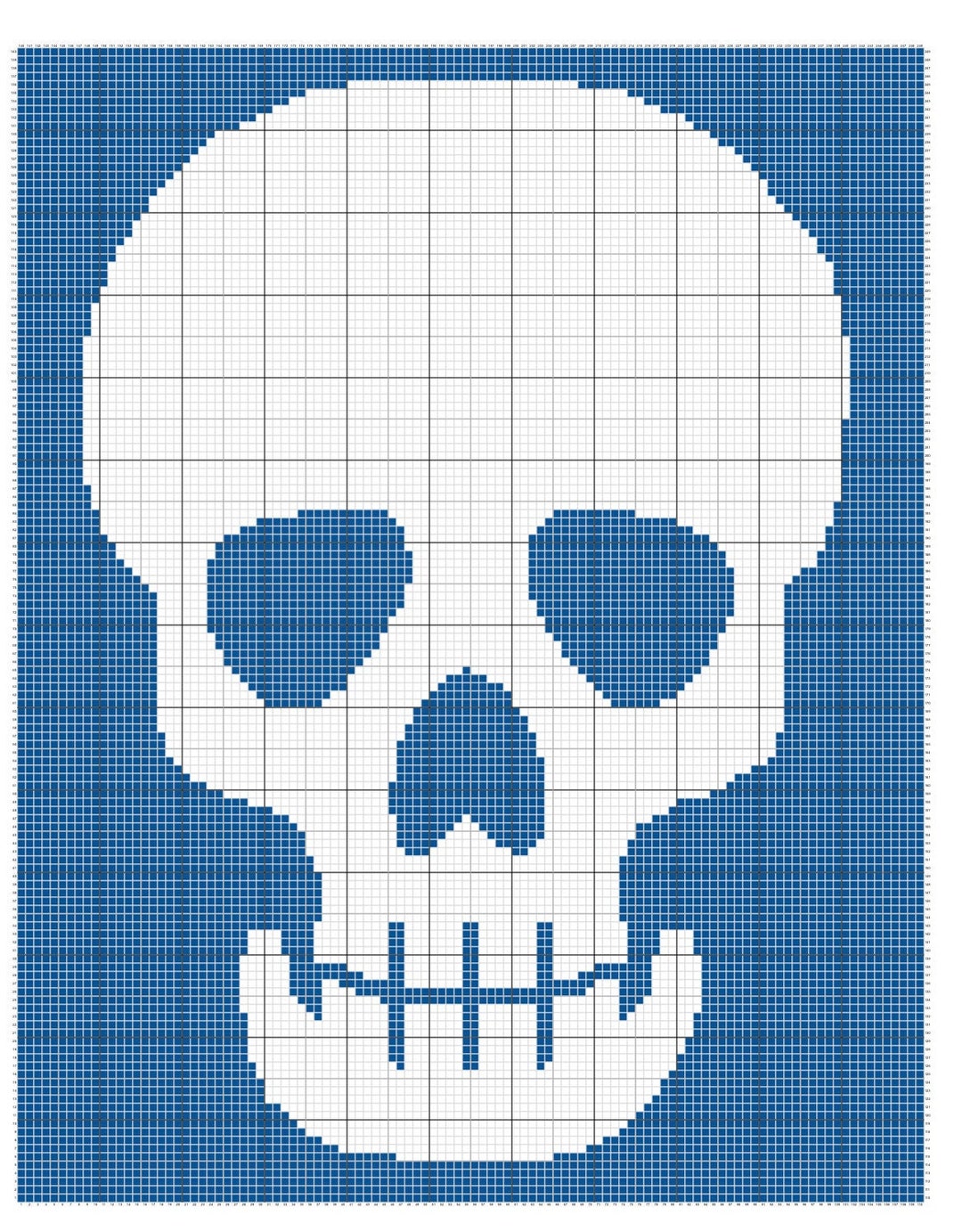Skull C2C Crochet and Cross Stitch Pattern Afghan - Etsy