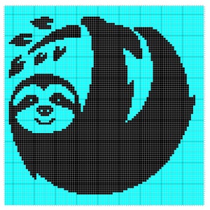 Hanging Sloth C2C Crochet and Cross Stitch Pattern Afghan - Etsy