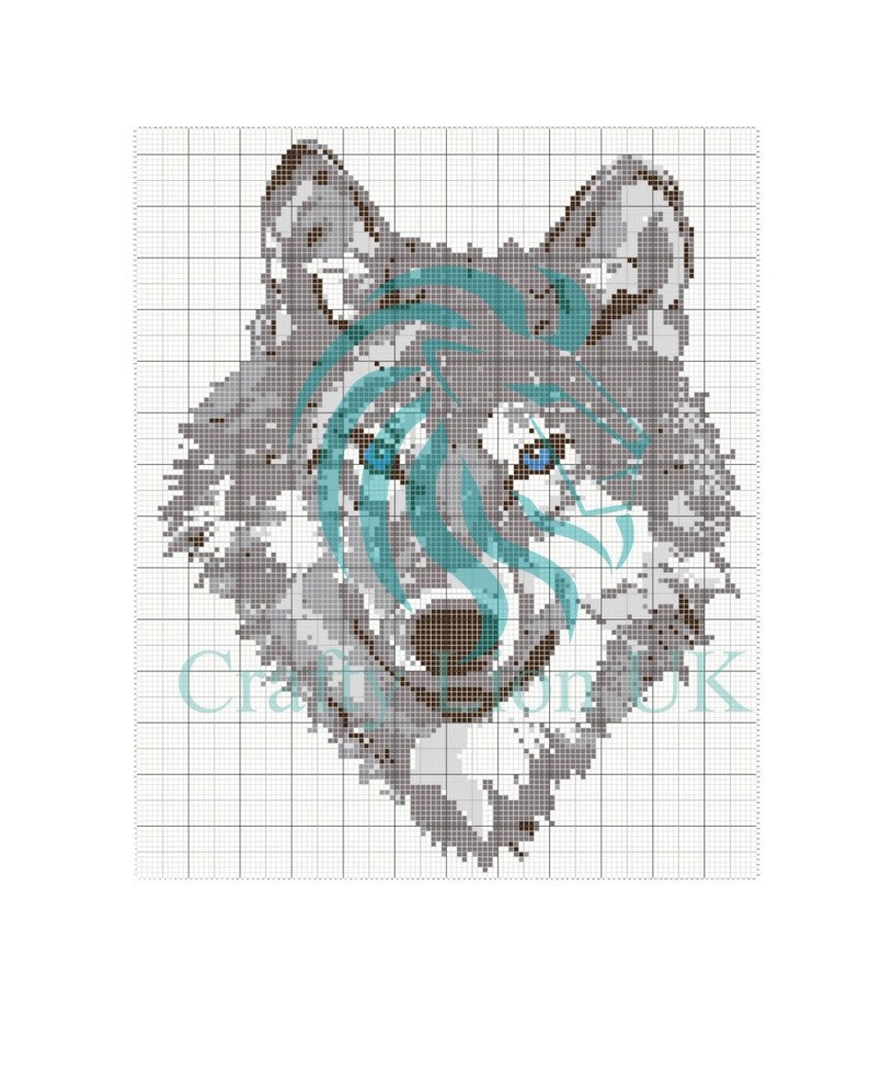 Wolf C2C Crochet and Cross Stitch Pattern | Afghan | Graphghan | Pixel ...