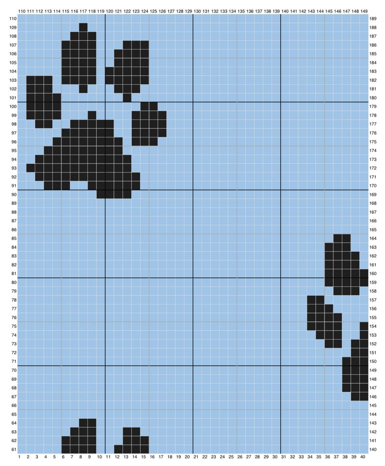 Paw Print C2C Crochet Blanket Pattern | Afghan | Graphghan | Pixel ...