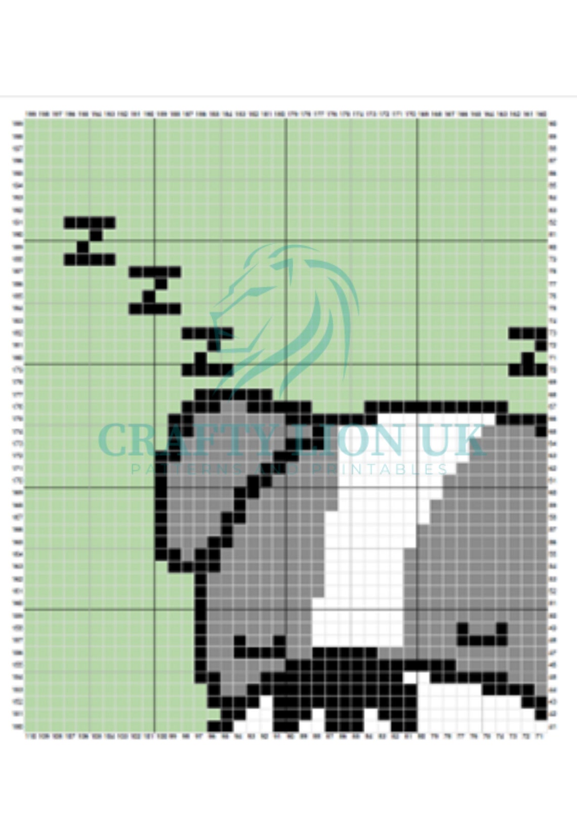 Sleepy Dog C2C Crochet and Cross Stitch Pattern Afghan - Etsy