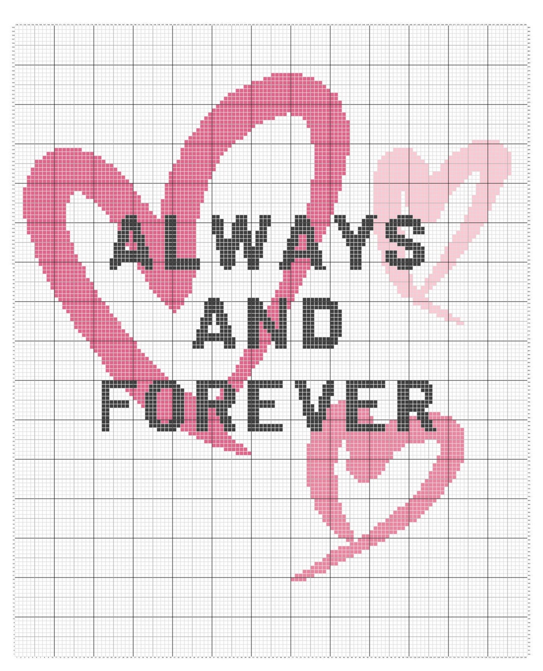 Always and Forever Heart C2c/mini C2C Crochet and Cross Stitch Pattern ...