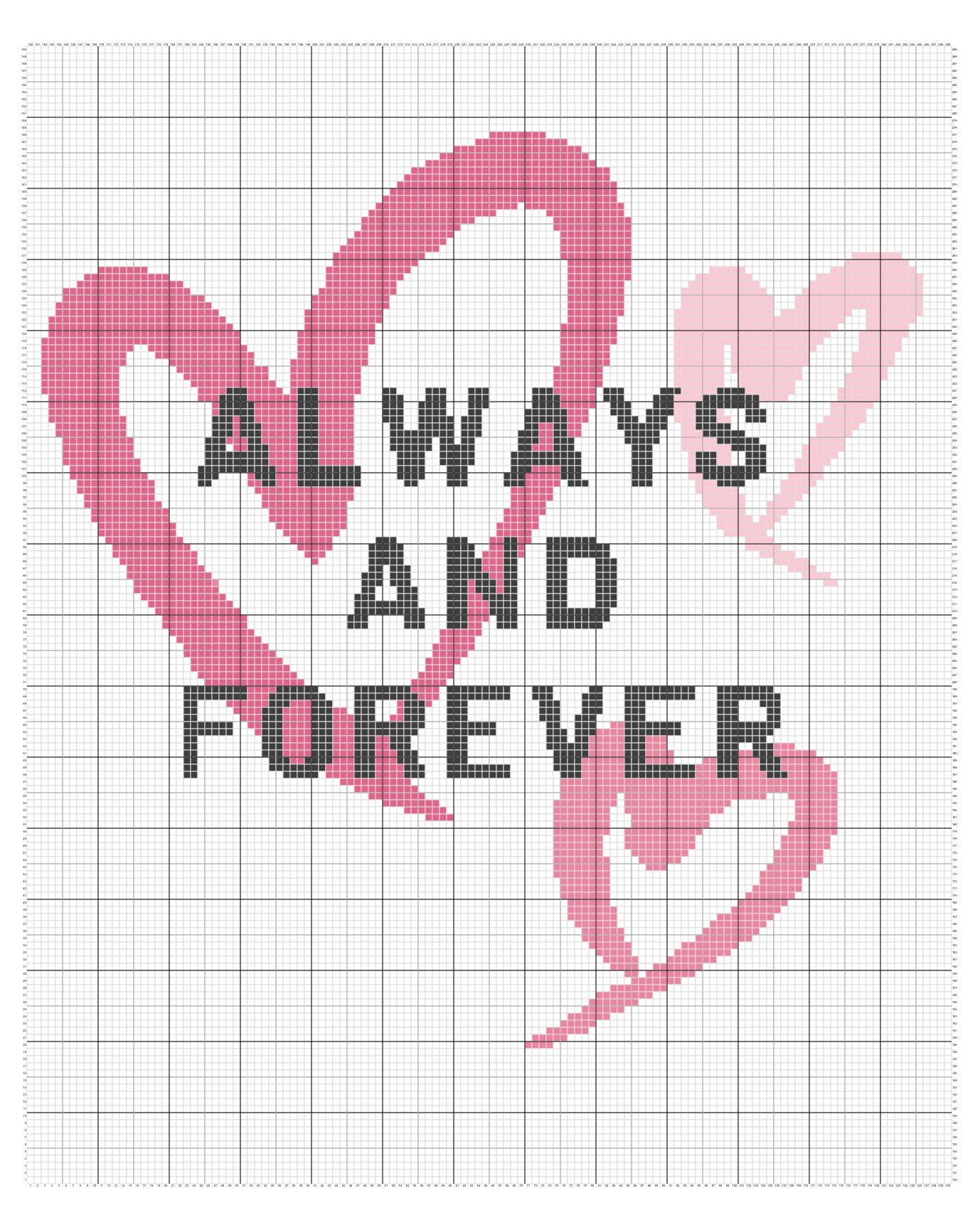 Always and Forever Heart C2c/mini C2C Crochet and Cross Stitch Pattern ...
