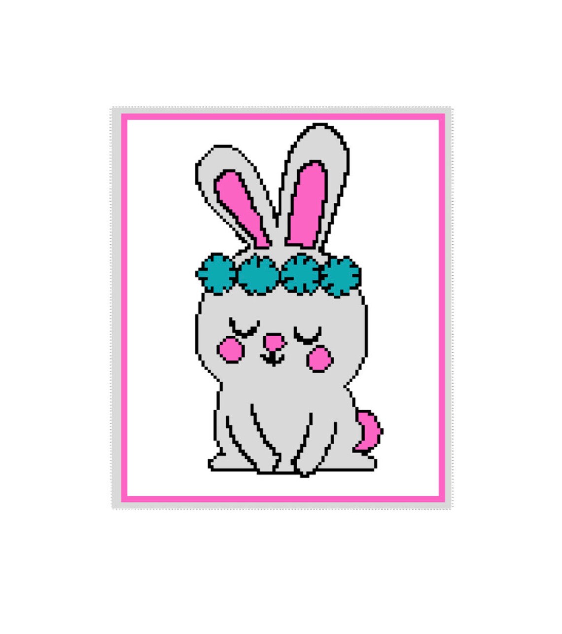 Bunny C2C Crochet and Cross Stitch Pattern | Afghan | Graphghan | Pixel ...
