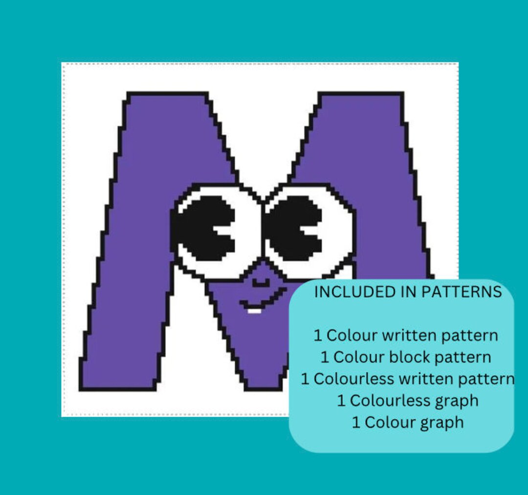 Letter M C2C Crochet Blanket Pattern | Afghan | Graphghan | Pixel ...