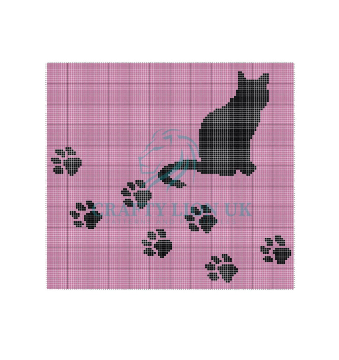 Cat and Paws C2C Crochet Pattern | Afghan | Graphghan | Pixel Blanket ...