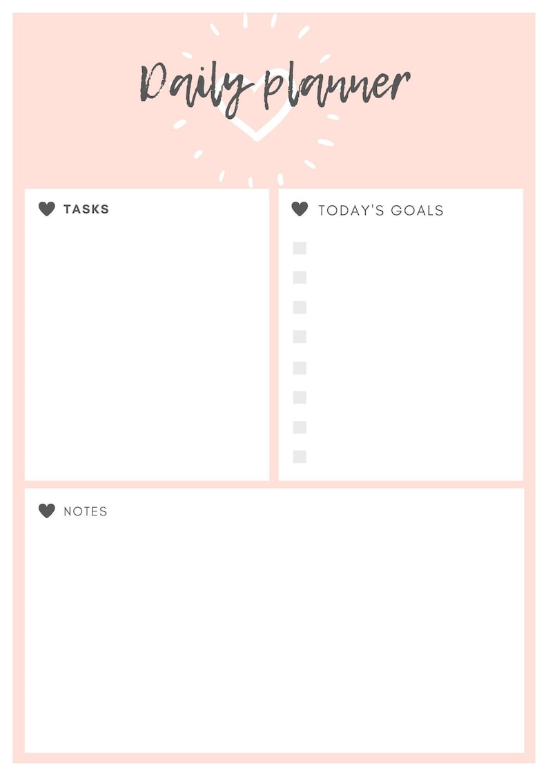 Cute Girly to Do List, Instant Download, Daily Digital Planner, Digital ...