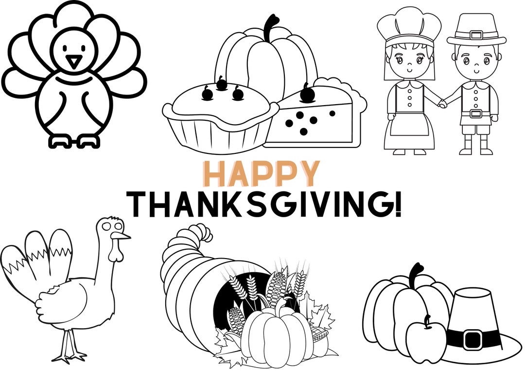 Coloring Sheet (thanksgiving) - Etsy