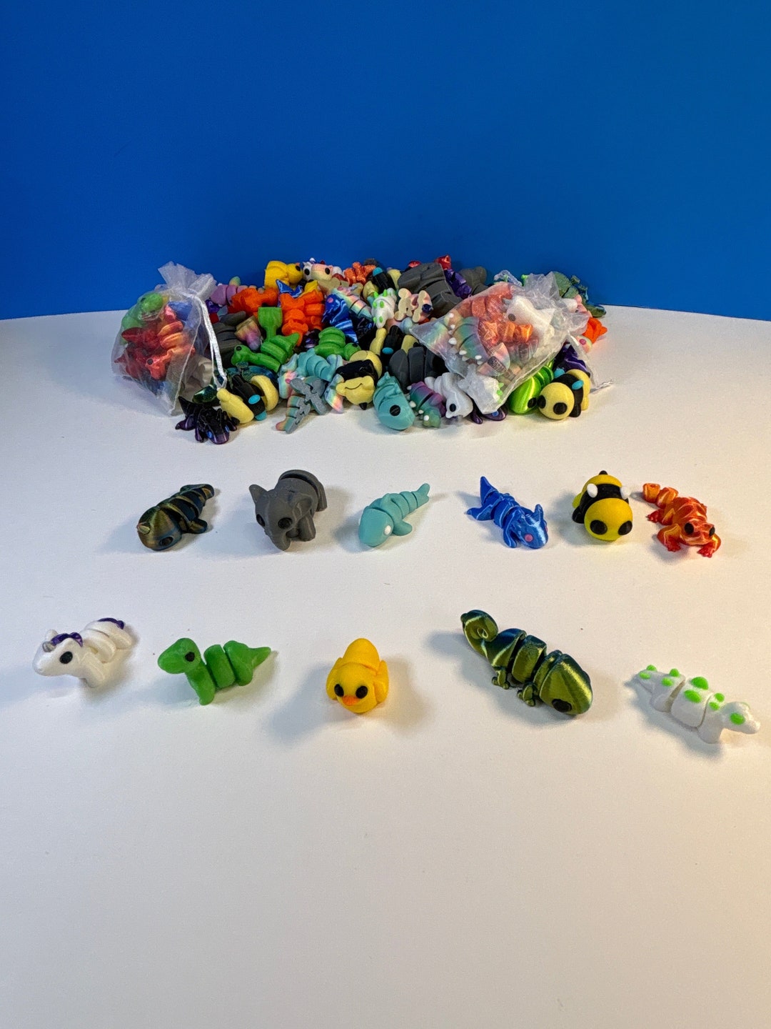 Mini Critters Dino 3D Printed Axolotl Grab Bag Elephant Spider Narwhal ...