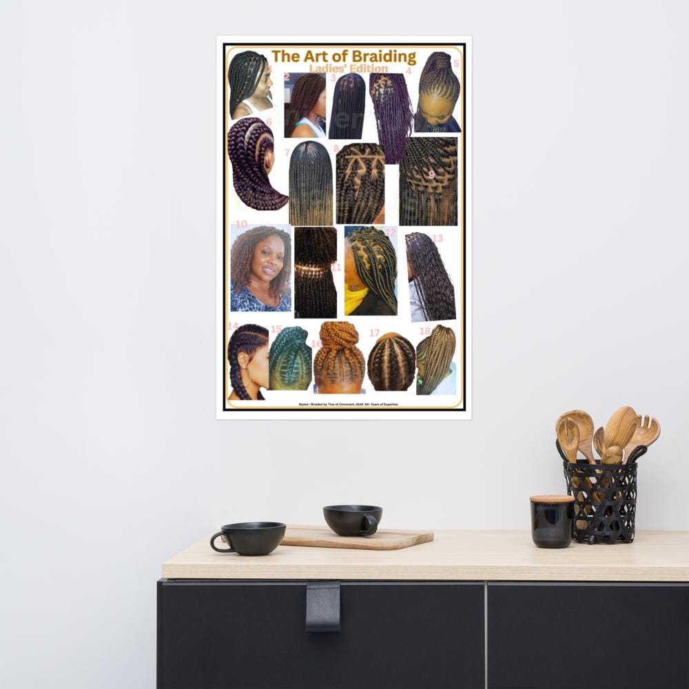 24x36 Braiding Poster - Salon Poster - Etsy