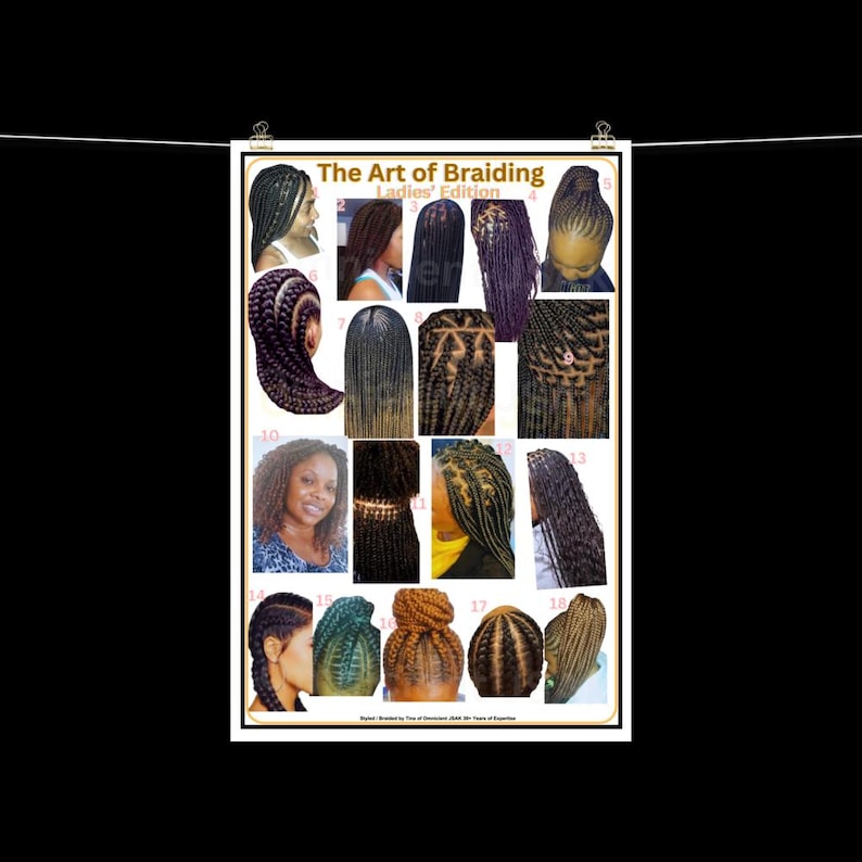 24x36 Braiding Poster - Salon Poster - Etsy