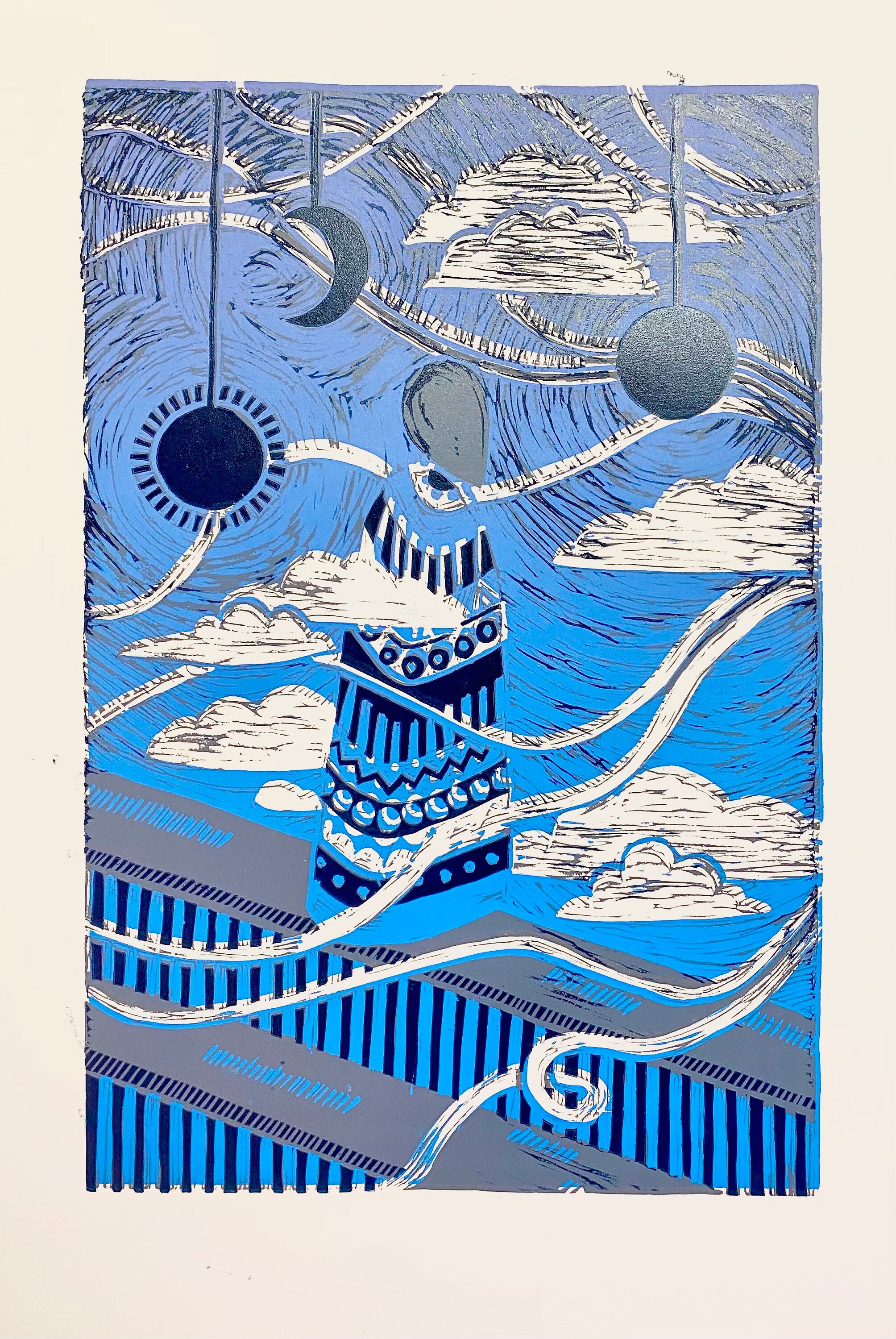 The Storyteller - 3-layer Linocut Print - Etsy