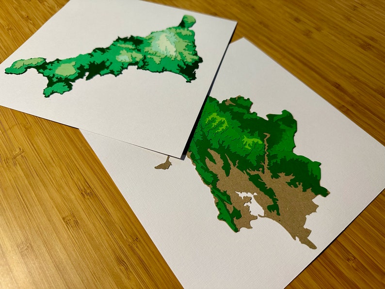 Digital Custom Topographic Map - Cut and Stick at Home - Etsy