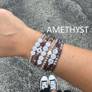 Personalized Word Bracelet Stacking Mama Bracelet Kids Name Custom Name ...