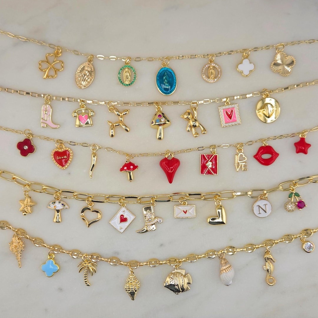 Custom Charm Necklace: Build Your Own Vintage Style Multi-charm Jewelry ...