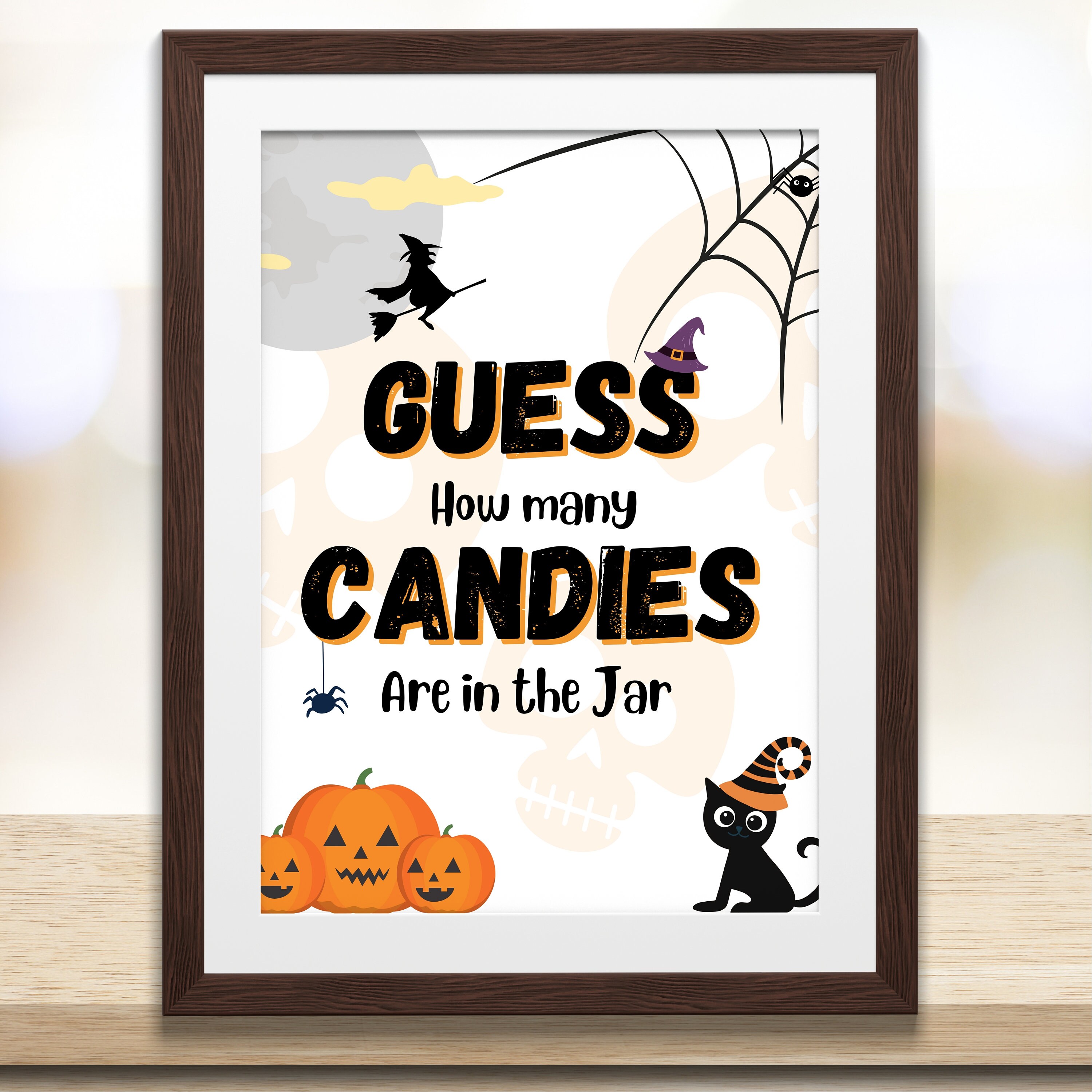 Game Guess How Many Candies Are in the Jar Halloween Baby Shower ...