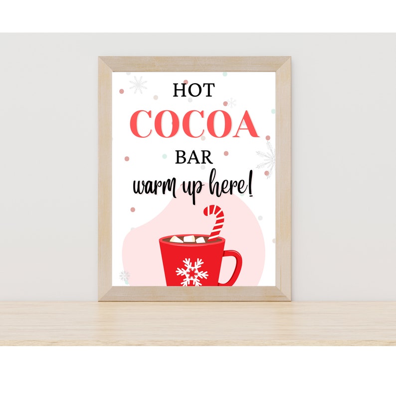 Hot Chocolate Bar Sign Hot Cocoa Bar Printable Table Sign Christmas ...