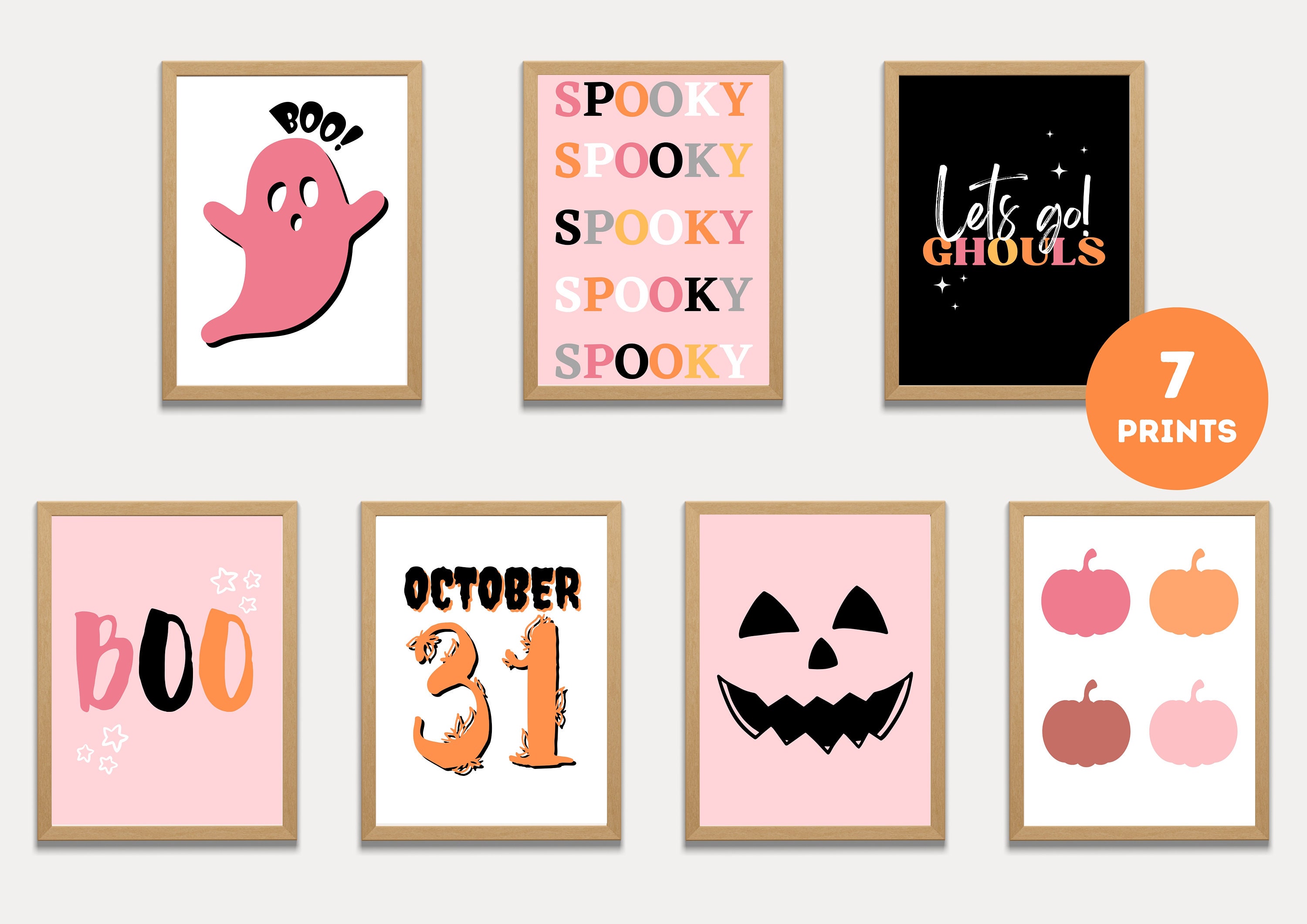 Pink Pastel Spooky Halloween Printable Art, Spooky Season, Spooky Decor ...