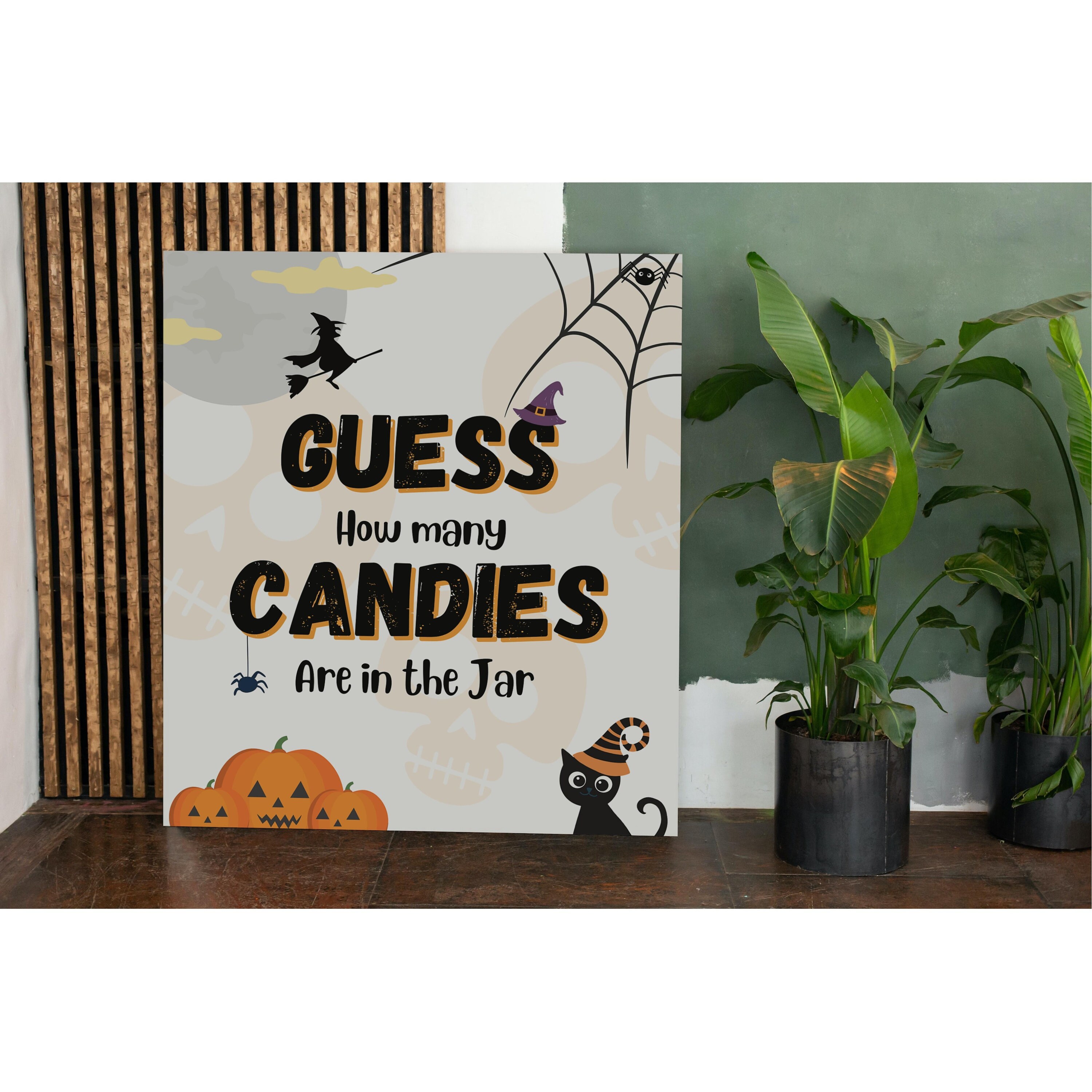 Game Guess How Many Candies Are in the Jar Halloween Baby Shower ...