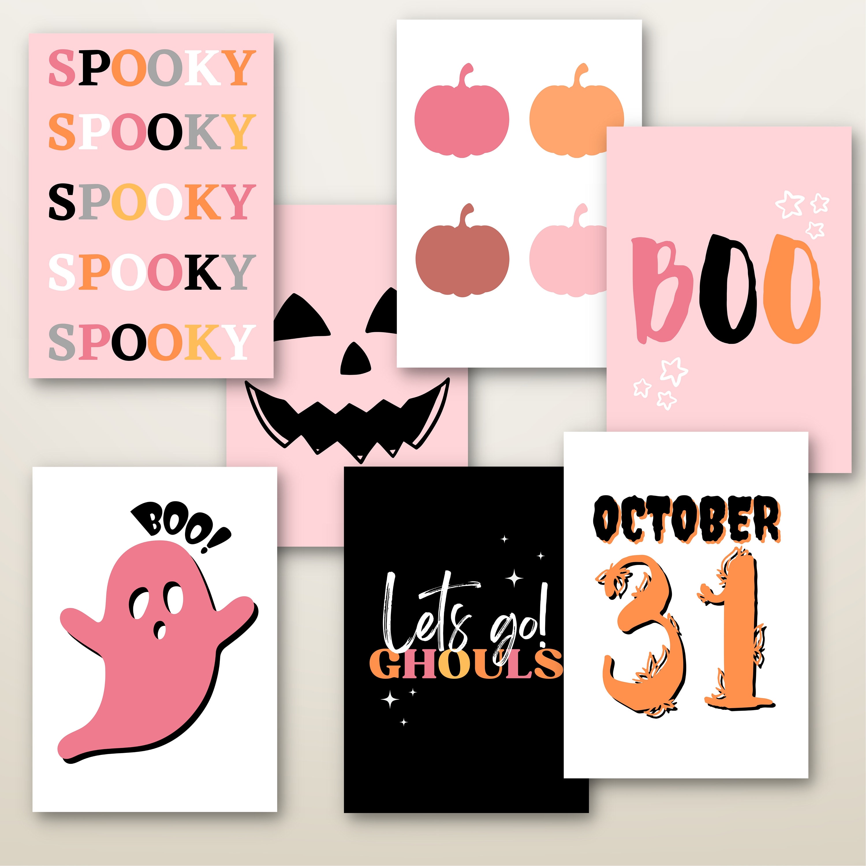 Pink Pastel Spooky Halloween Printable Art, Spooky Season, Spooky Decor ...