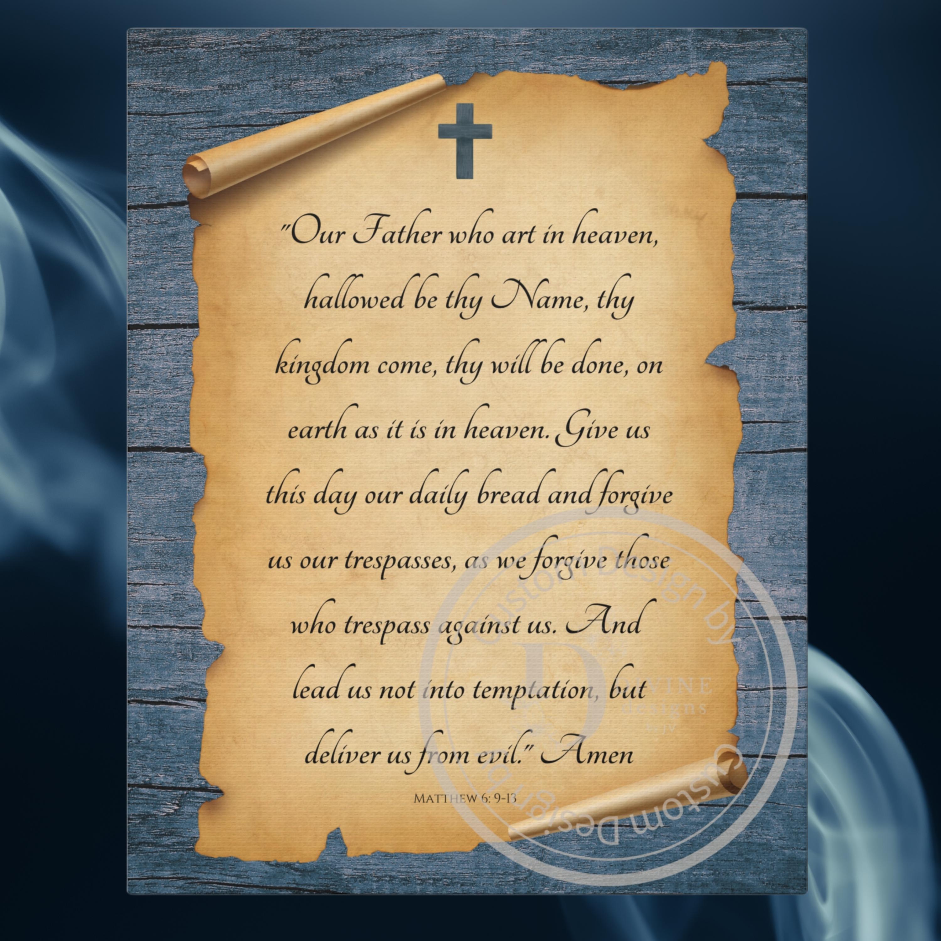 The Lord's Prayer Wall Art, Bible Verse Matthew 6:9-13, Christian Wall ...
