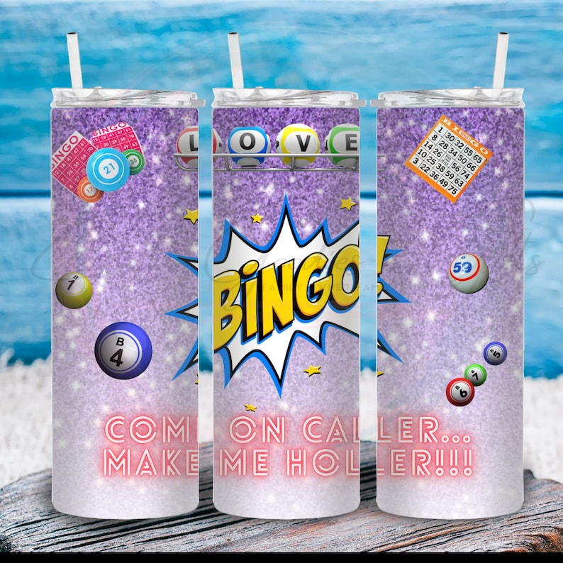Bingo -PNG, 20oz, 30oz, Straight, Skinny Tumbler, Full Wrap Design - Etsy