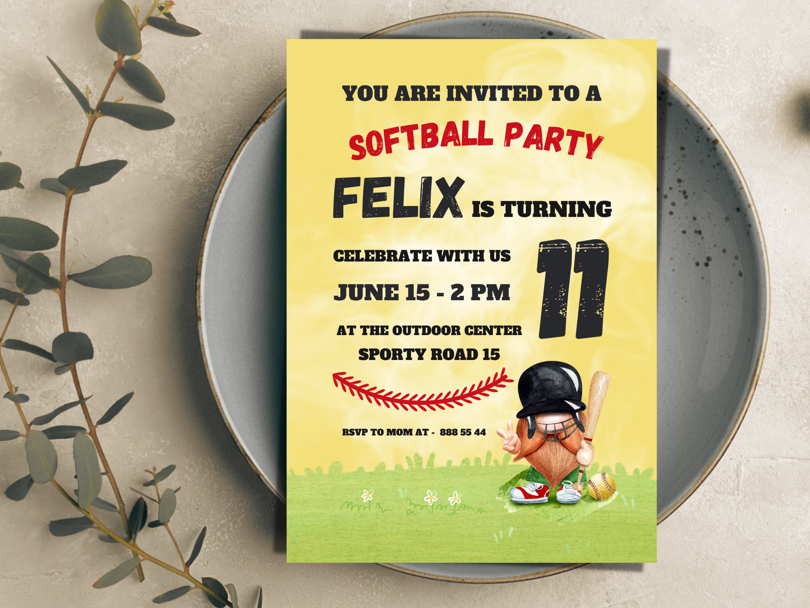 Editable Softball Invitation, Printable Softball Invite, Softball ...