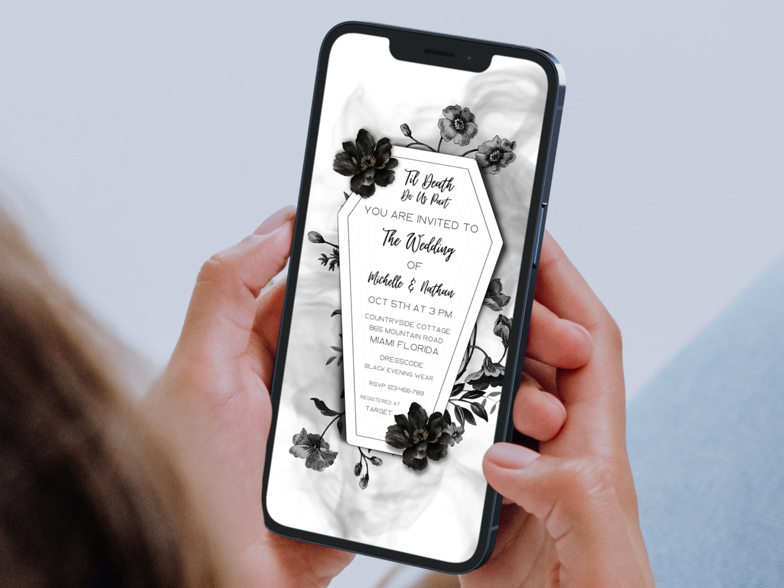 Animated Coffin Video Wedding Invitation, Gothic Coffin Invitation ...