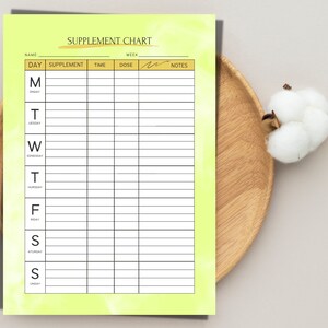 Printable Supplement Tracker, Ready to Print Vitamin Tracker, PDF ...