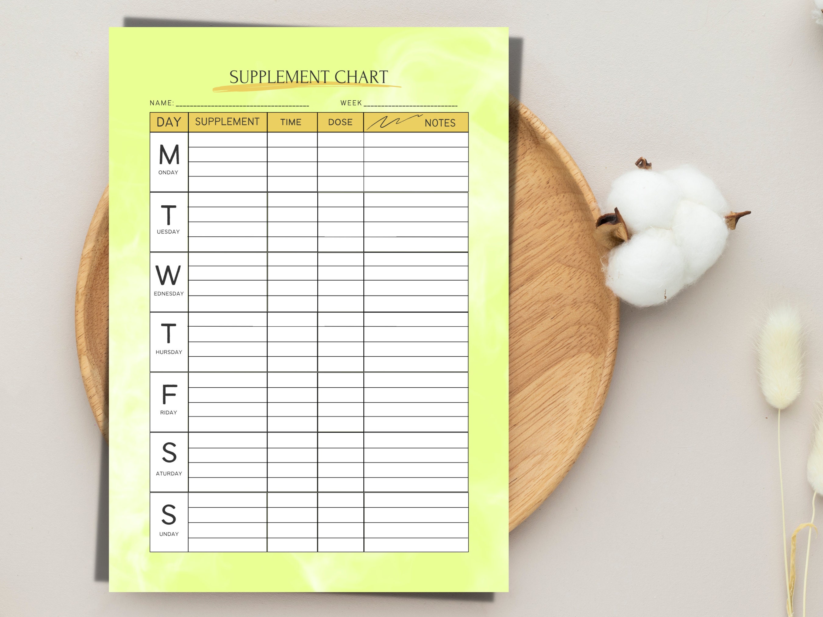 Printable Supplement Tracker, Ready to Print Vitamin Tracker, PDF ...