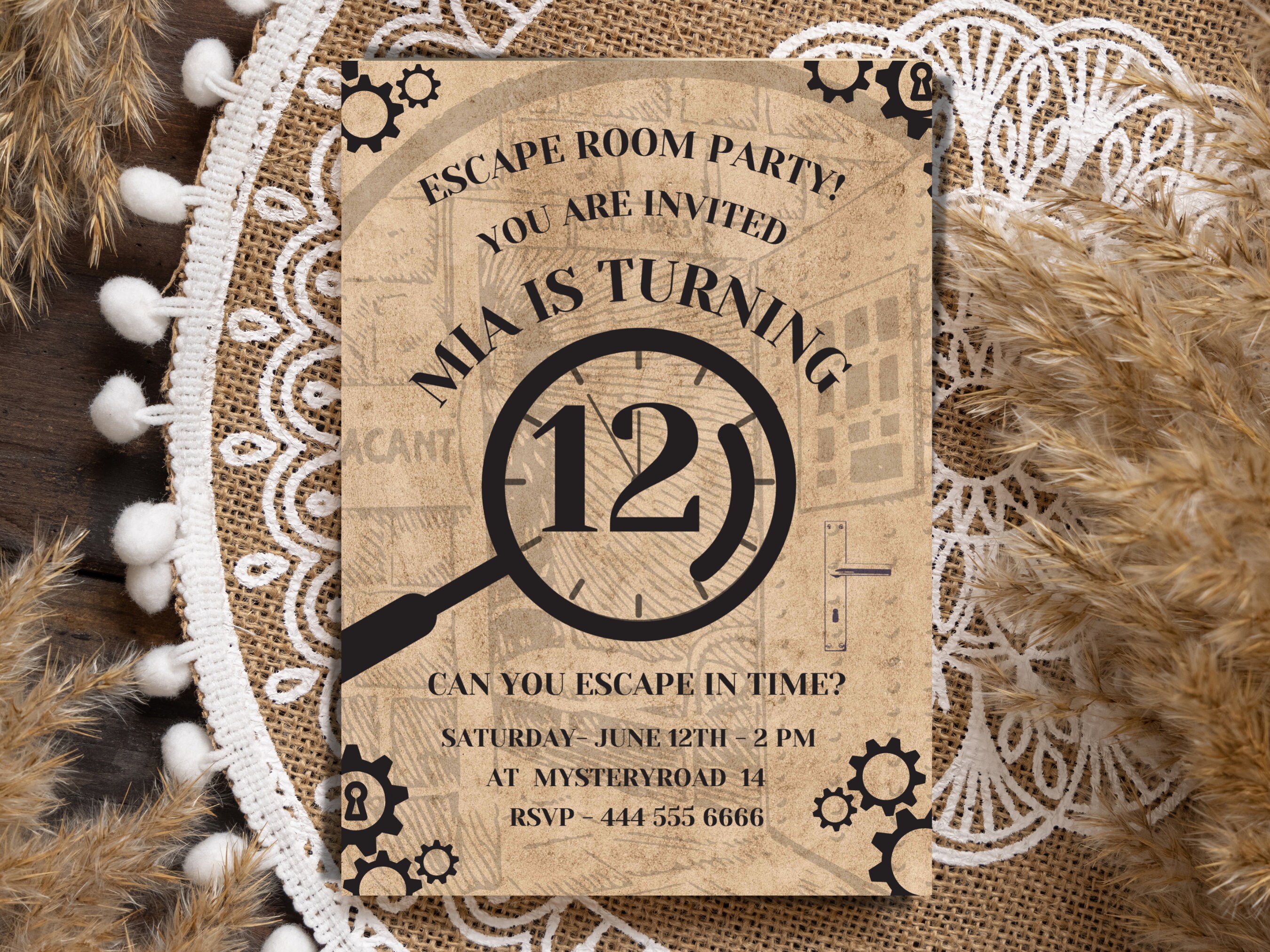 Editable Escape Room Invitation, Happy Birthday Flyer, Mystery ...