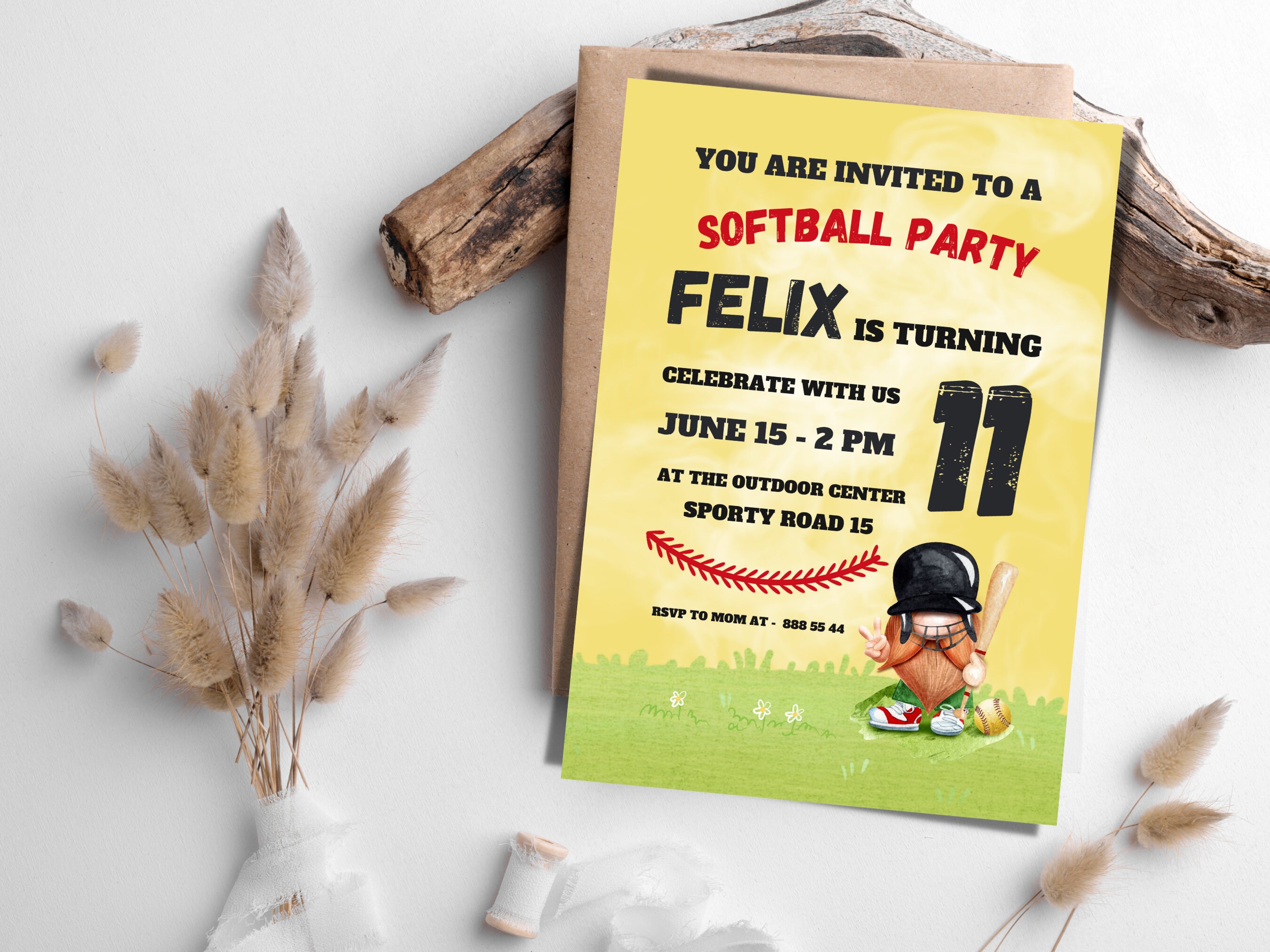 Editable Softball Invitation, Printable Softball Invite, Softball ...