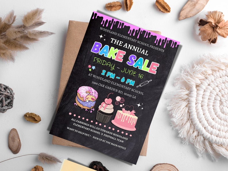 Editable Bake Sale Flyer, Bake Sale Fundraiser Template, Promotional ...