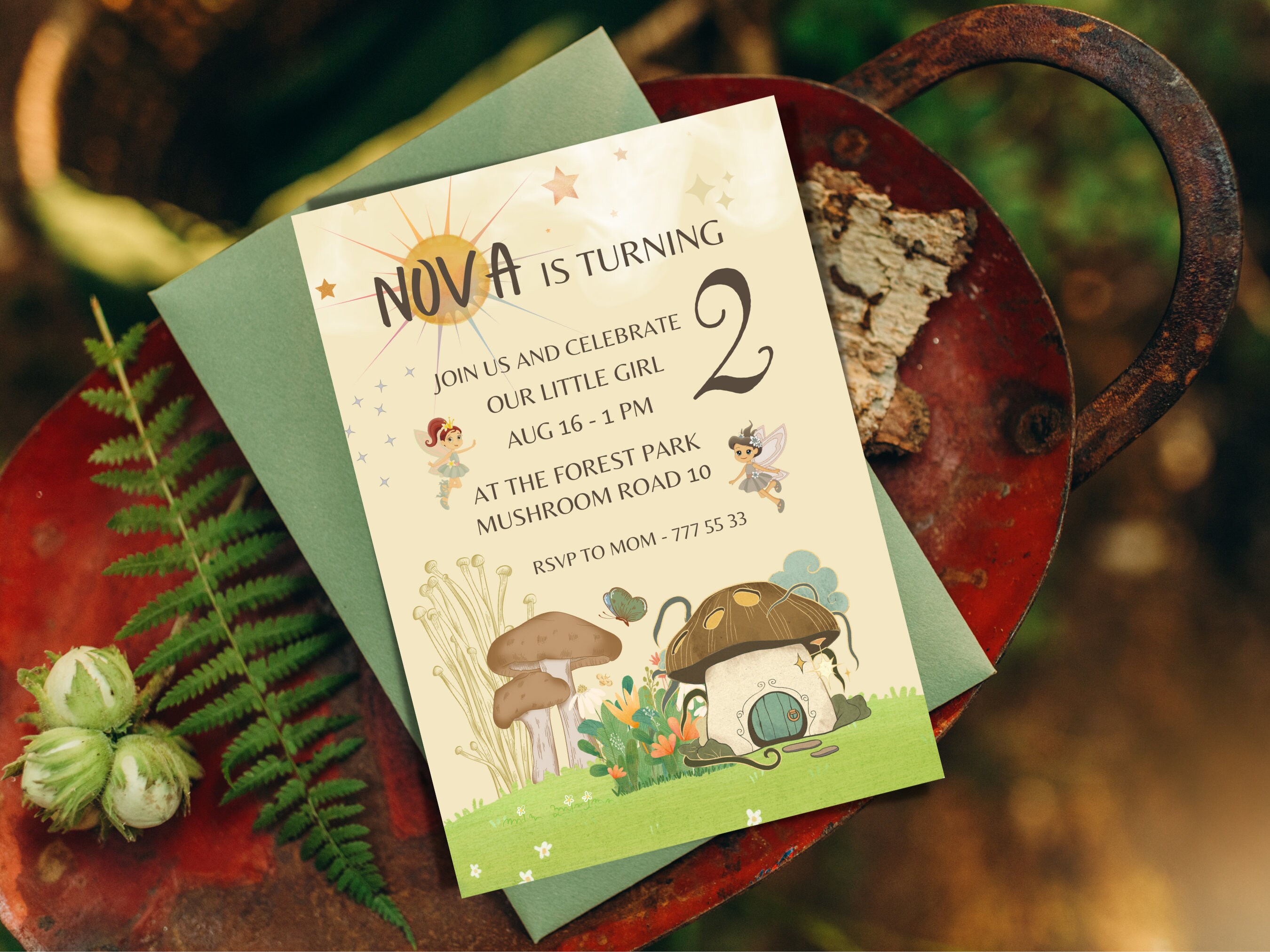 Editable Enchanted Forest Invitation, Cottagecore Mushroom Invitation ...