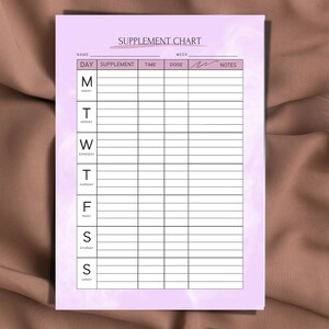 Printable Supplement Tracker, Ready to Print Vitamin Tracker, PDF ...