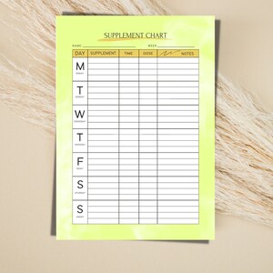 Printable Supplement Tracker, Ready to Print Vitamin Tracker, PDF ...