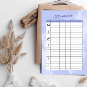 Printable Supplement Tracker, Ready to Print Vitamin Tracker, PDF ...