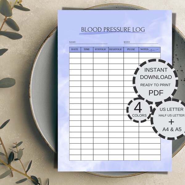 Blood Pressure Chart to Print - Etsy