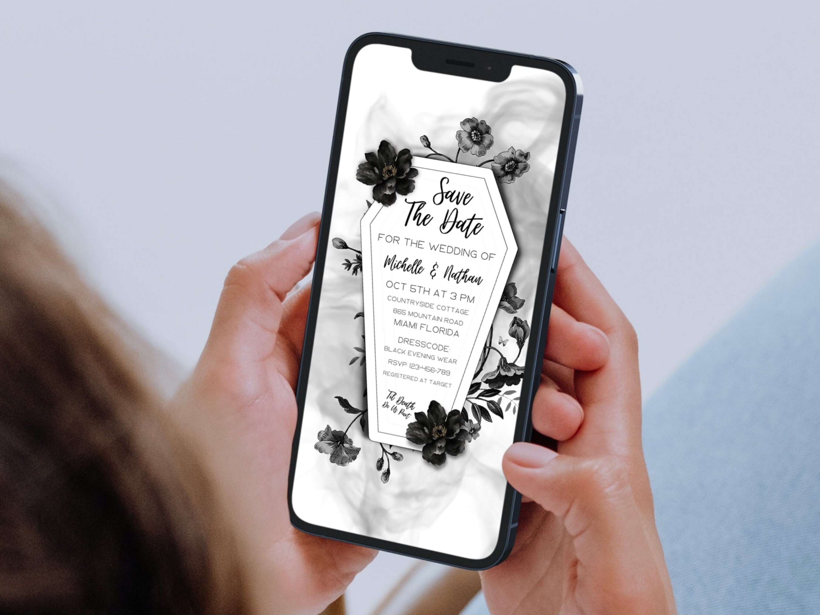 Animated Coffin Save the Date Video Wedding Invitation, Gothic Save the ...
