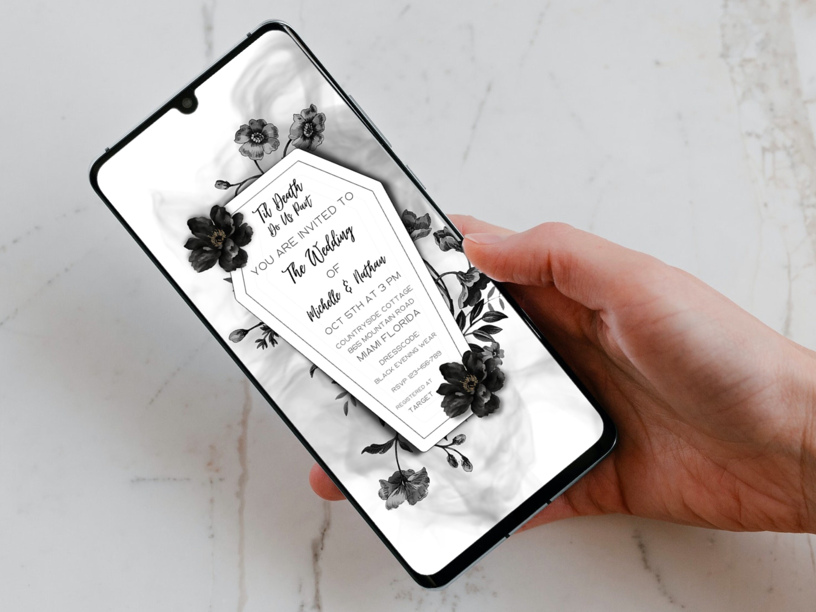 Animated Coffin Video Wedding Invitation, Gothic Coffin Invitation ...