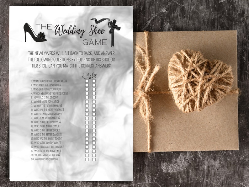 Editable Wedding Shoe Game Template, Printable Guess Who Wedding Shoe ...