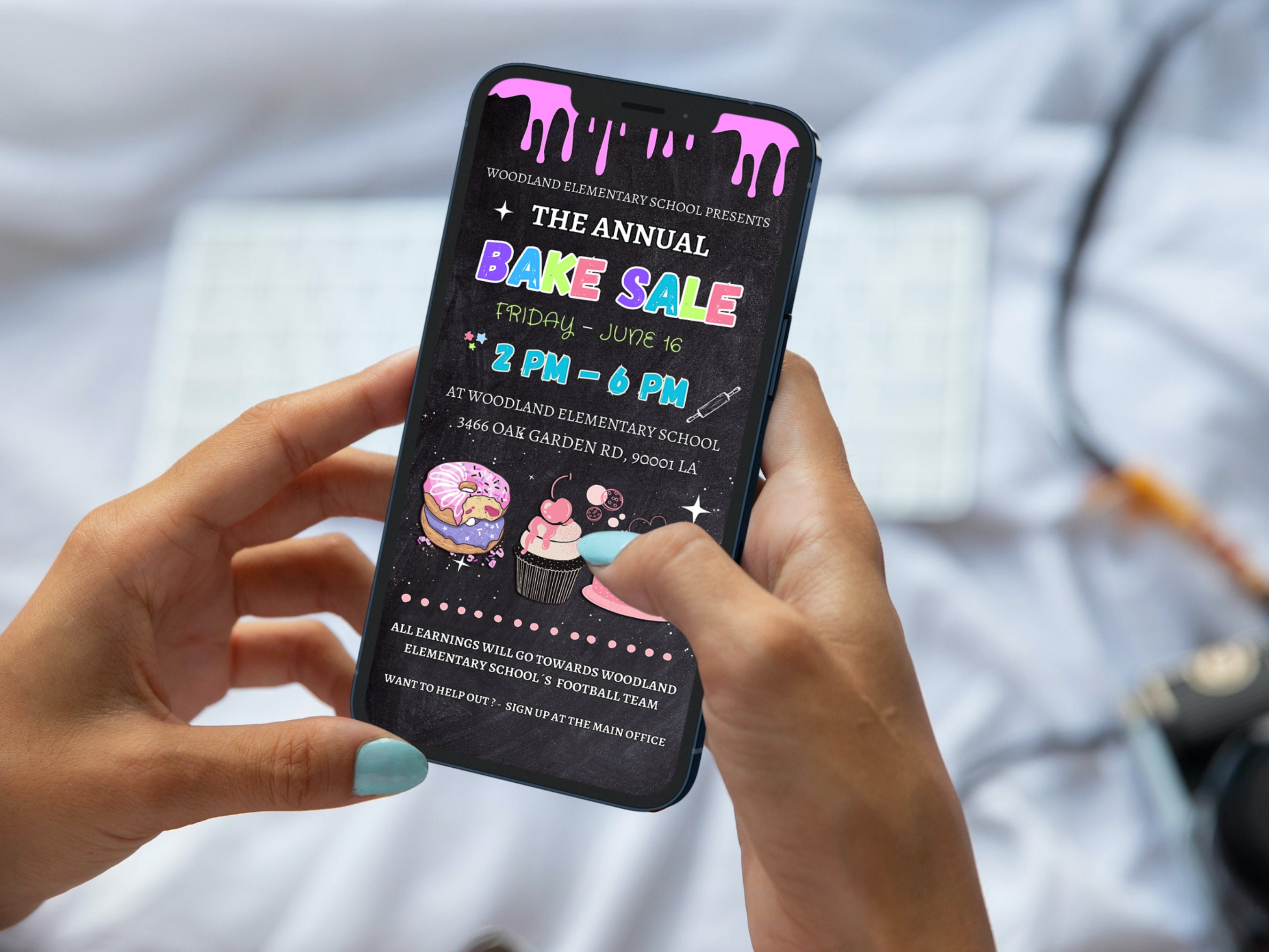 Editable Bake Sale Fundraiser Motion Flyer, Digital Bake Sale Flyer ...